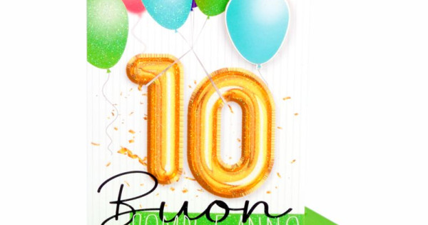 Biglietti compleanno 10 anni 6pz